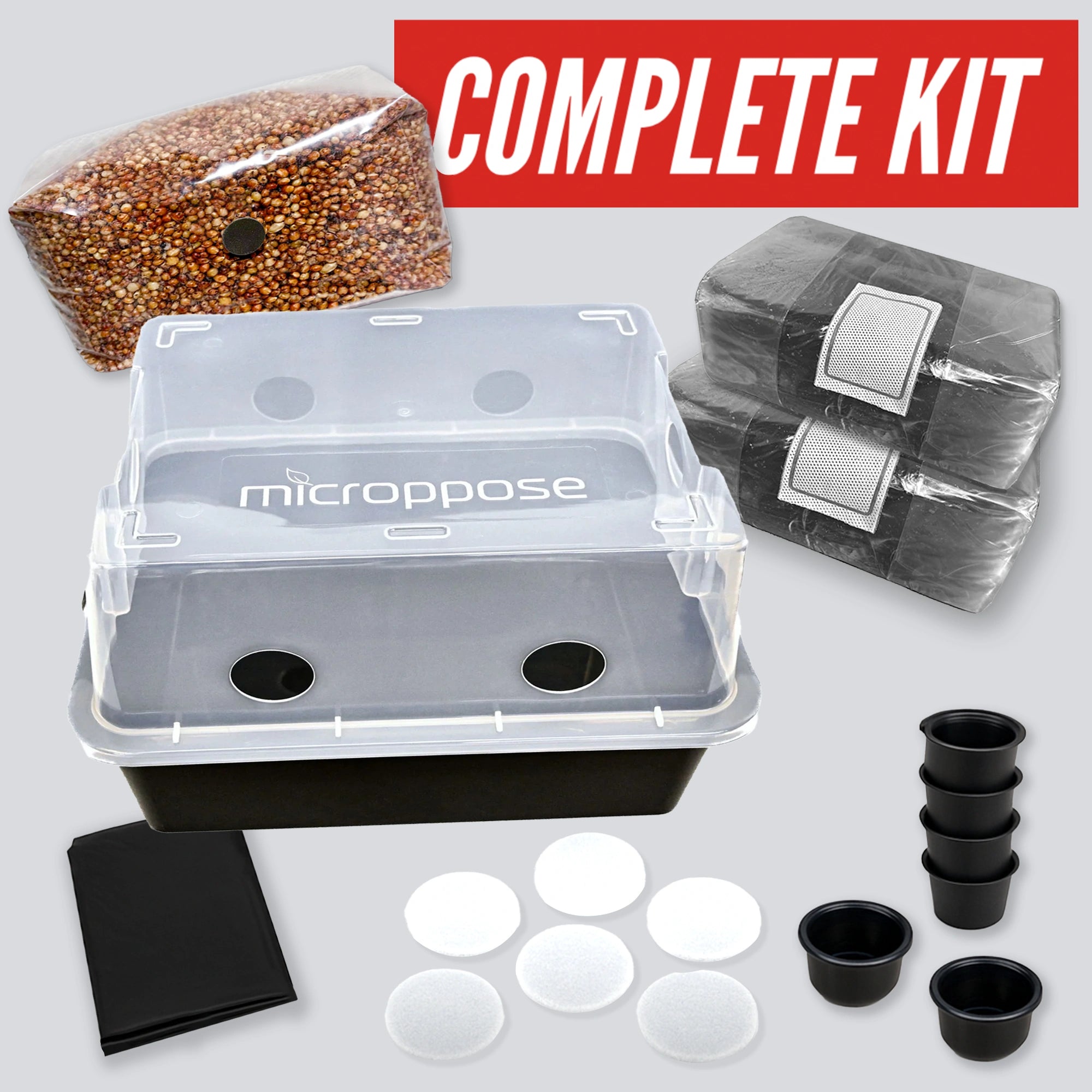 Medium Mushroom Monotub Grow Kit – Complete with Grain & Substrate ...